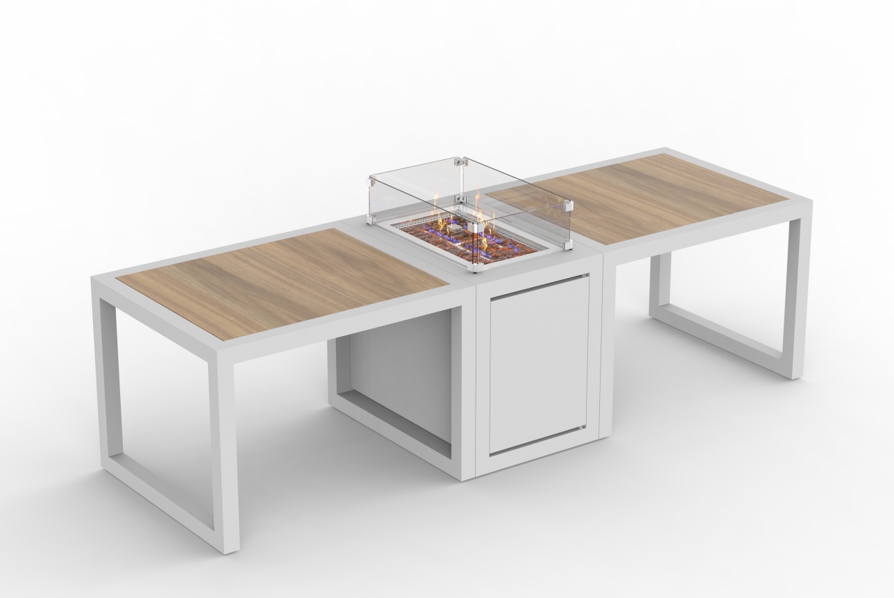 Double Flex Fire Table – White – Mountain House Furniture